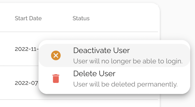 How to Deactivate or Delete a User